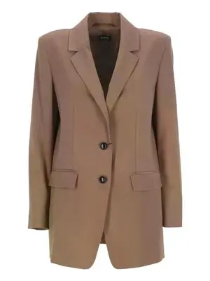 Marella Button Blazer - Brown