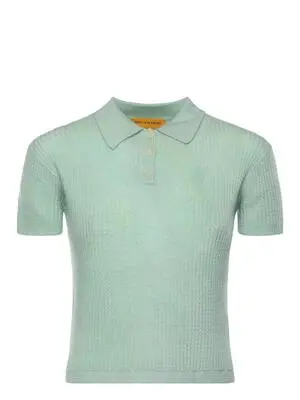 Guest In Residence Shrunken Textured Polo Top - Green