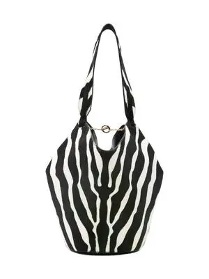 Khaite Mini Zebra-print Tote Bag - Black