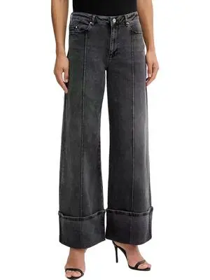 Karl Lagerfeld Cuffed Five-pocket Jeans - Grey