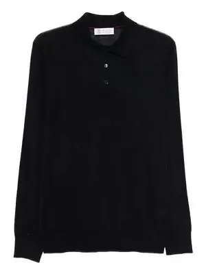 Brunello Cucinelli Long-sleeve Polo Shirt - Blue