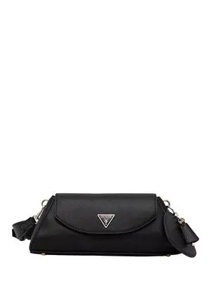 Guess Logo-plaque Crossbody Bag - Black