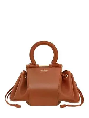 FERRAGAMO Gancini Detail Bucket Bag - Brown