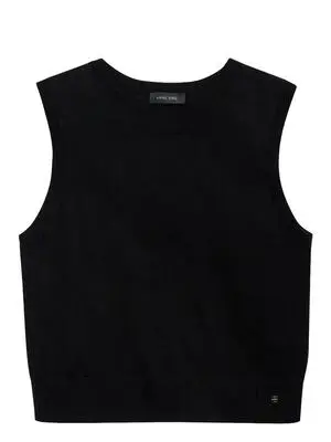 ANINE BING Sleeveless Knit Top - Black