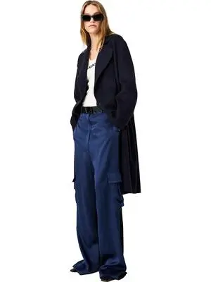 Stella McCartney Oversized Satin Cargo Trousers - Navy