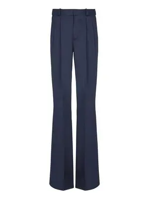 BALMAIN Cotton Pleated Flared Trousers