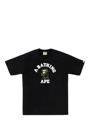A BATHING APE 1st Camo College Tee Shirt - Black X Green