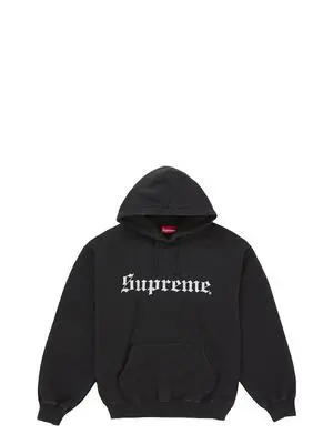 Supreme Washed Old English Hooded Sweatshirt - Black