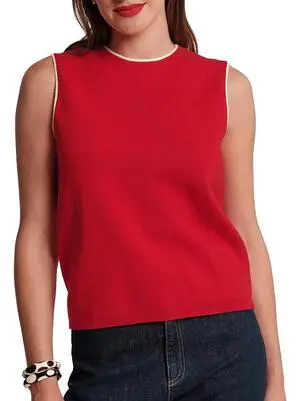 FRANCES VALENTINE Darling Shell Tank - Red/oyster