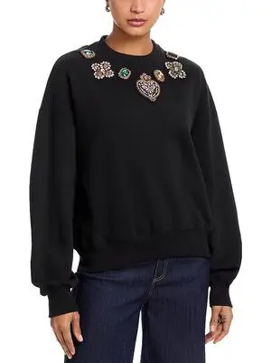Cinq À Sept Brandy Baroque Patches Pullover - Black Multi