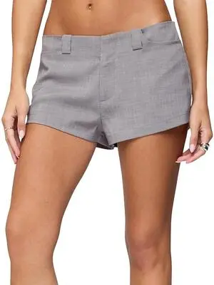 EDIKTED Tailored Micro Shorts - Light Gray