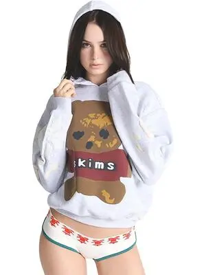 SKIMS Fleece Hoodie - Teddy Bear Print