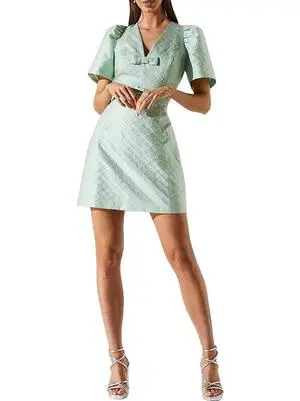 Coast Jacquard Bow Mini Dress - Mint