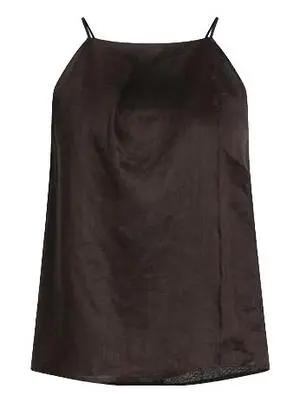 Max Mara Top In Dark Ramie - Brown