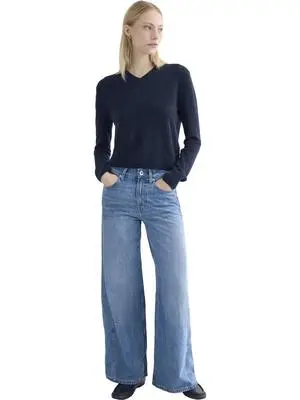 Everlane Paneled Wide-leg Jean - Tungsten Scratch