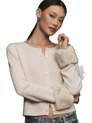REFORMATION Clara Cashmere Cardigan - Ivory