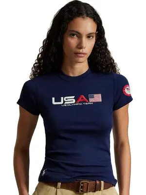 Ralph Lauren Team Usa Graphic Cotton Tee - Refined Navy