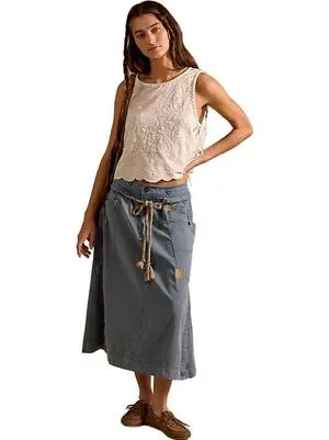 Free People We The Free Sibyla Midi Skirt - Siesta Seas