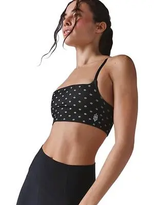 Free People Tighten Up Reversible Polka Dot Bra Black Polka Dot