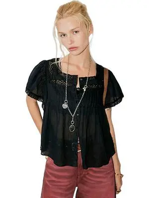 Free People Monica Top - Black