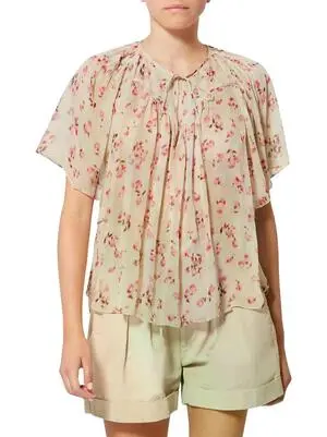 MARANT ETOILE Marant Étoile Neslya Top - Floral Print Neutrals