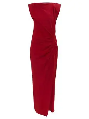 Isabel Marant Nadela Gathered Maxi Dress - Red