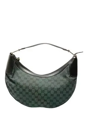 Gucci Gg Canvas Half Moon Shoulder Bag - Green