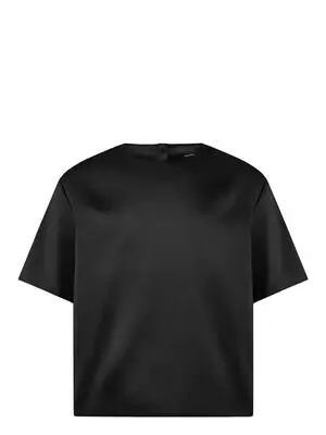 Manière De Voir Boxy-fit Satin T-shirt - Black