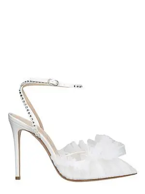 ANDREA WAZEN Franca Glitz 105 Tulle And Satin Courts - White