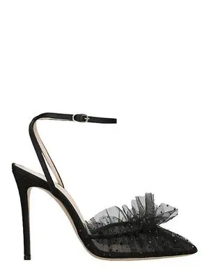 ANDREA WAZEN Franca Sparkle 105 Mesh And Satin Courts - Black