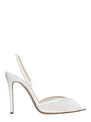 ANDREA WAZEN Katy 105 Lace And Satin Courts - White