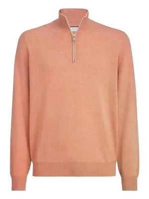 Brunello Cucinelli Half-zip Cashmere Sweater - Orange