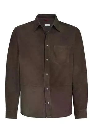 Brunello Cucinelli Suede Shirt Jacket - Brown