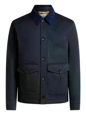 Etro Logo-embroidered Jacket - Blue