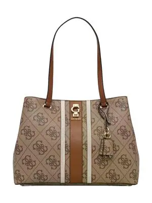Guess Monogram Pattern Tote Bag - Neutrals