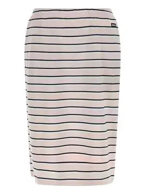 Remain Birger Christensen Striped Midi Skirt With Logo Patch - Pink