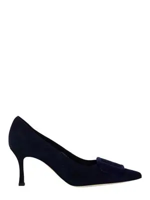 Manolo Blahnik Heel Buckle Pumps - Blue