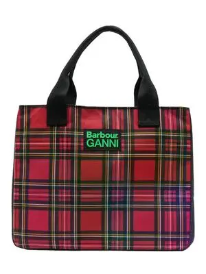 Barbour Tartan Logo-detail Tote Bag - Red