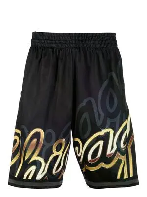 Mitchell & Ness Logo-print Track Shorts - Black