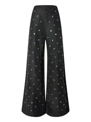 Pinko Eyelet-embellished Trousers - Black