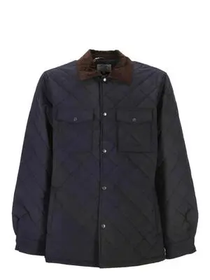 MC2 SAINT BARTH Quilted Jacket With Corduroy Collar - Blue