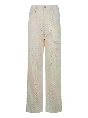 Amiri Laser-cut Wide Leg Denim - Neutrals