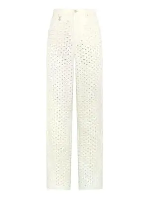 Amiri Laser-cut Wide Leg Denim - Neutrals