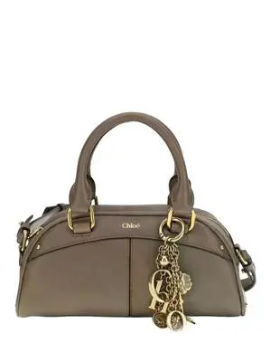 Chloé Small Leather Bowling Tote - Neutrals