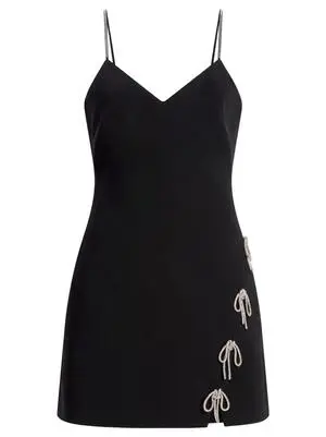 Cinq À Sept Corded Rhinestone Bow Rella Dress - Black