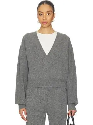 EAVES Lonne Deep V-neck Sweater - Dark Grey