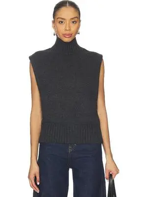 EAVES Lynnda Knit Mock Neck Shell - Graphite