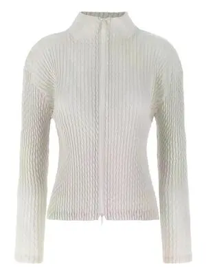 Issey Miyake High-neck Cardigan - White