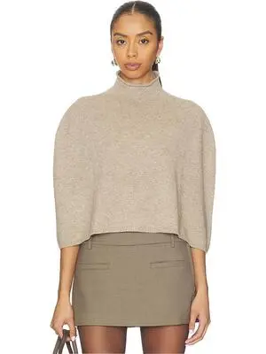 EAVES Miyah Knit Cape - Taupe
