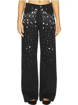 Joe's Jeans The Harlowe Stone Embellished Wide Leg Jeans - Constellation